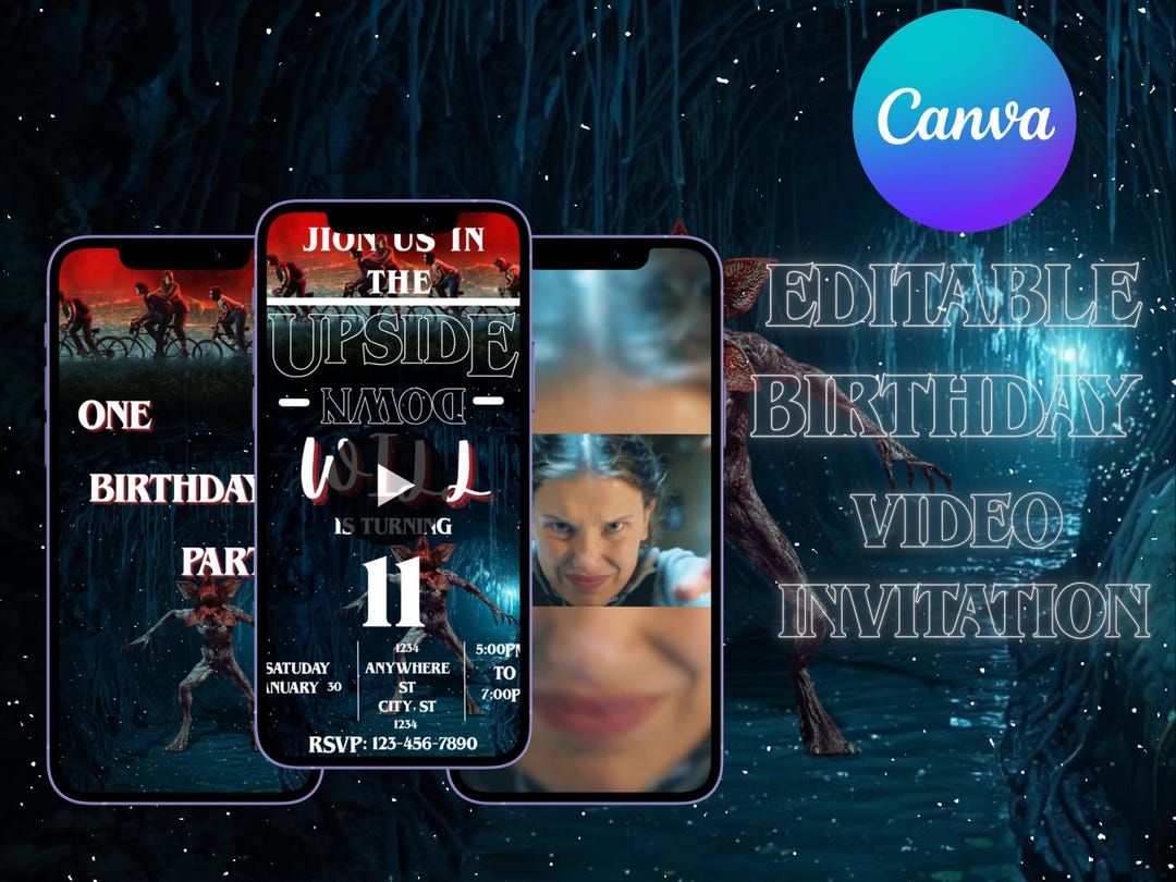 Stranger Things Birthday Video Invitation: Editable Video Invitation ...