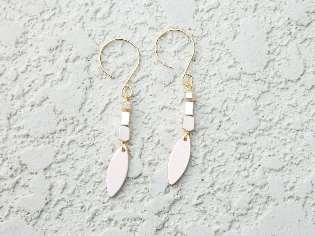 Nk Mini Hoops With Rose Gold Metal Drops Earrings - Etsy