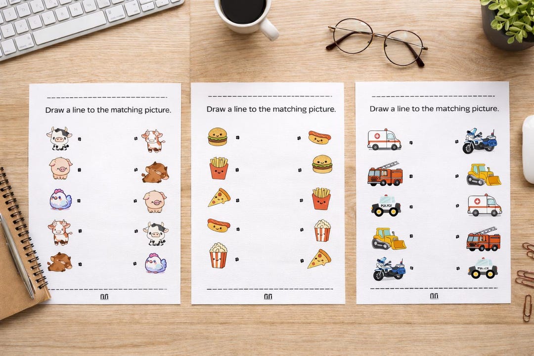 Printable Matching Worksheets - Match the Picture, Busybook ...
