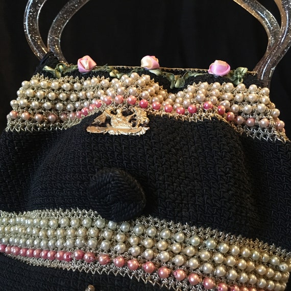 Vintage pouch purse 1940 "Rococo "vintage unique pie… - Gem