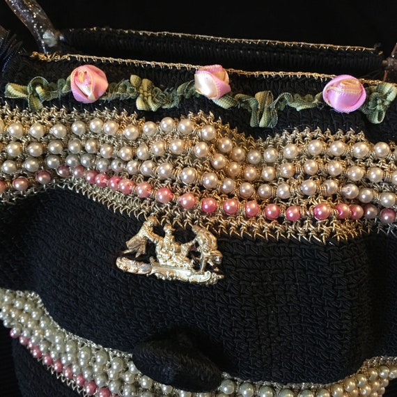 Vintage pouch purse 1940 "Rococo "vintage unique pie… - Gem