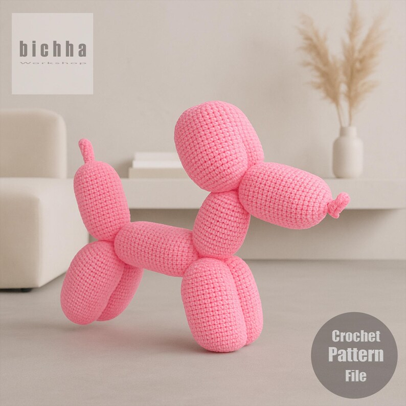 Balloon Dog Crochet Pattern PDF – Amigurumi Balloon Animal Toy Tutorial ...