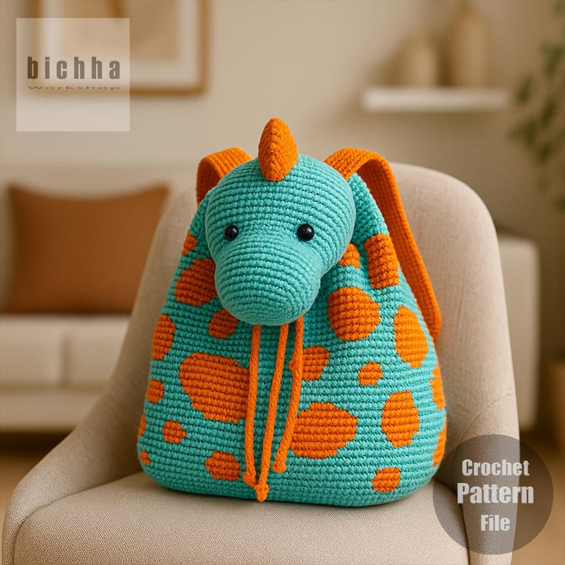 Crochet Dinosaur Backpack Pattern PDF – Cute Dino Bag Tutorial ...