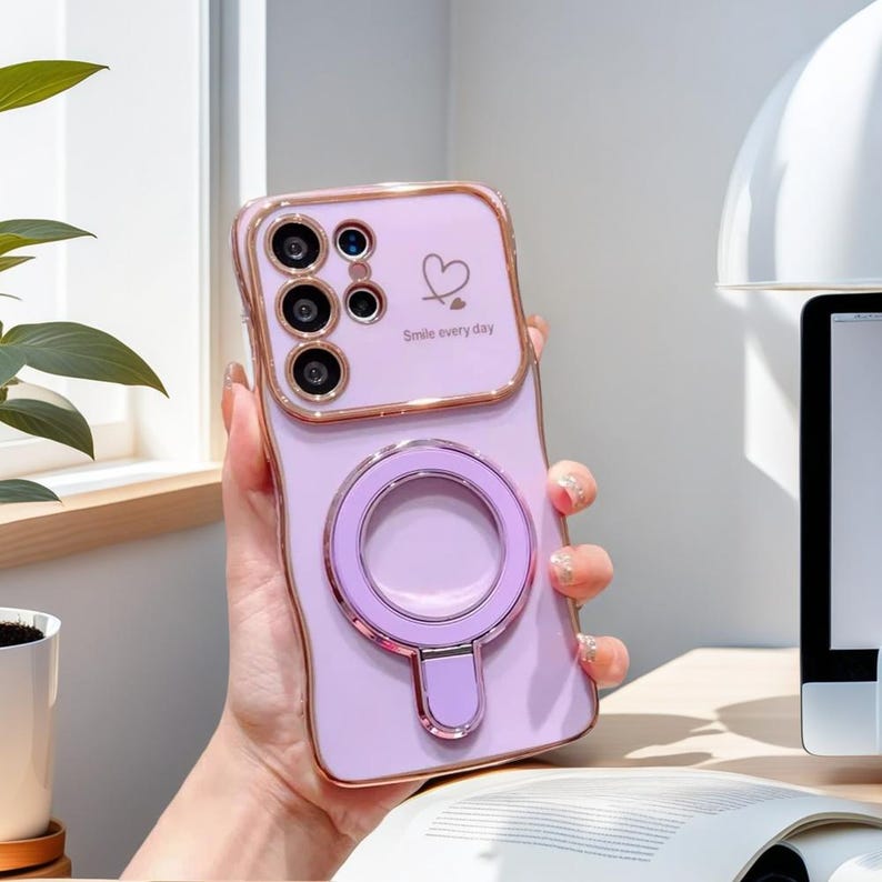 Wave Plating Love Heart Phone Case for Samsung Galaxy S26 / S25 Ultra ...