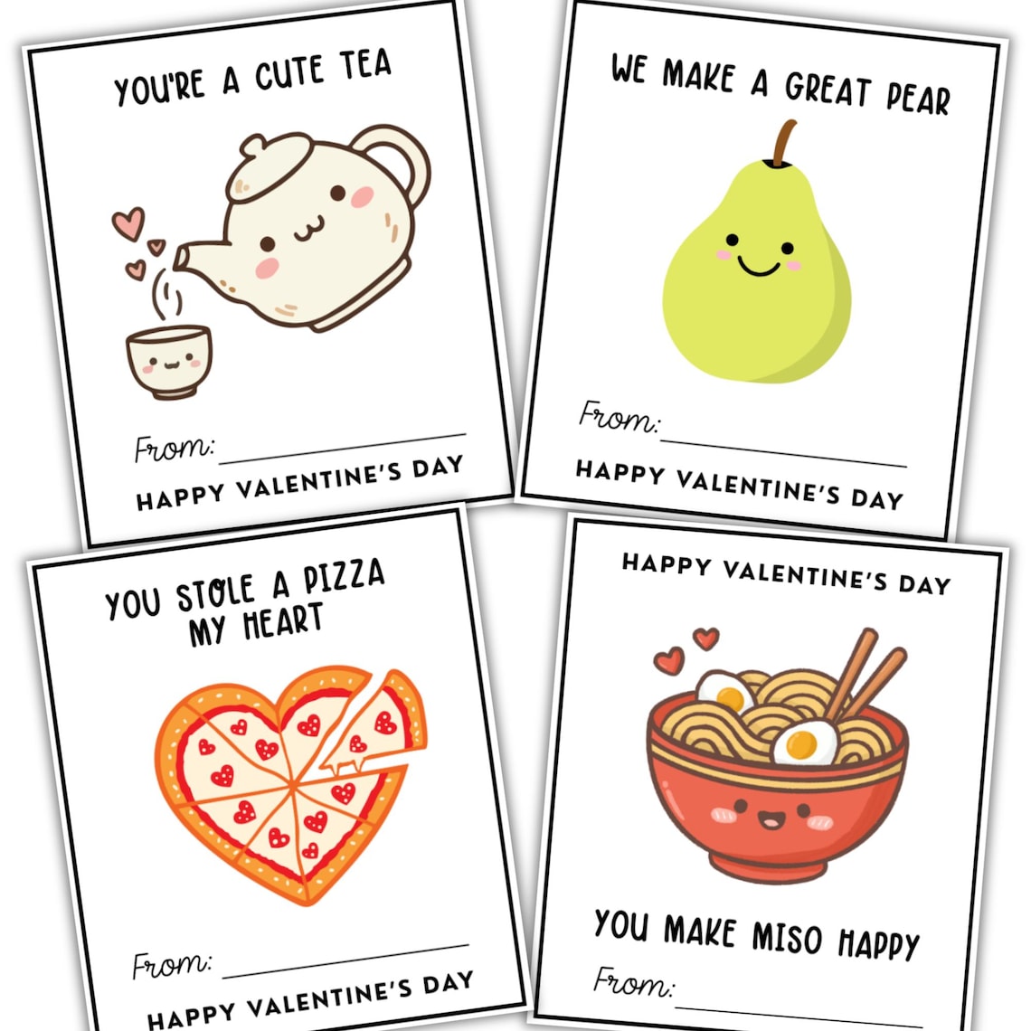 Valentine’s Day Cards for Kids Printable | 18 Food Pun Valentines ...
