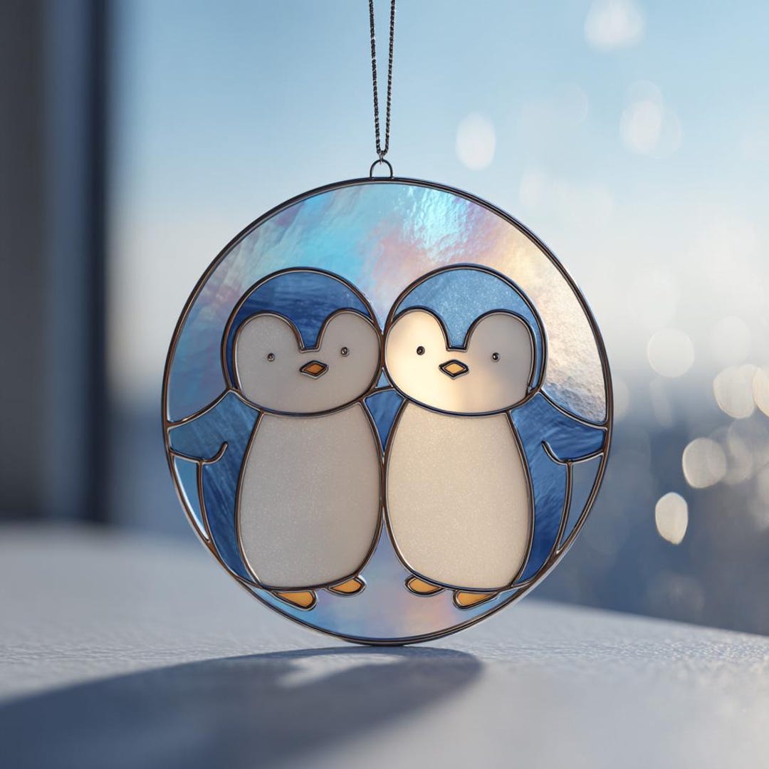Sweet Penguin Suncatcher for Winter Home Window - Etsy