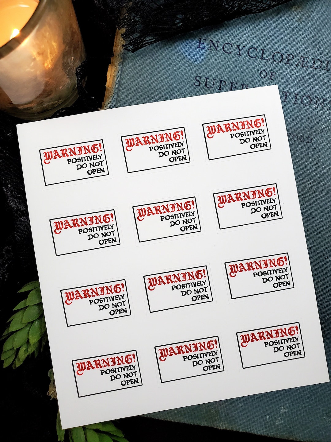 Warning: Positively Do Not Open / Sticker Set 24 Stickers - Etsy
