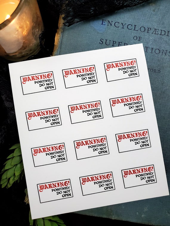 Warning: Positively Do Not Open / Sticker Set 24 Stickers - Etsy