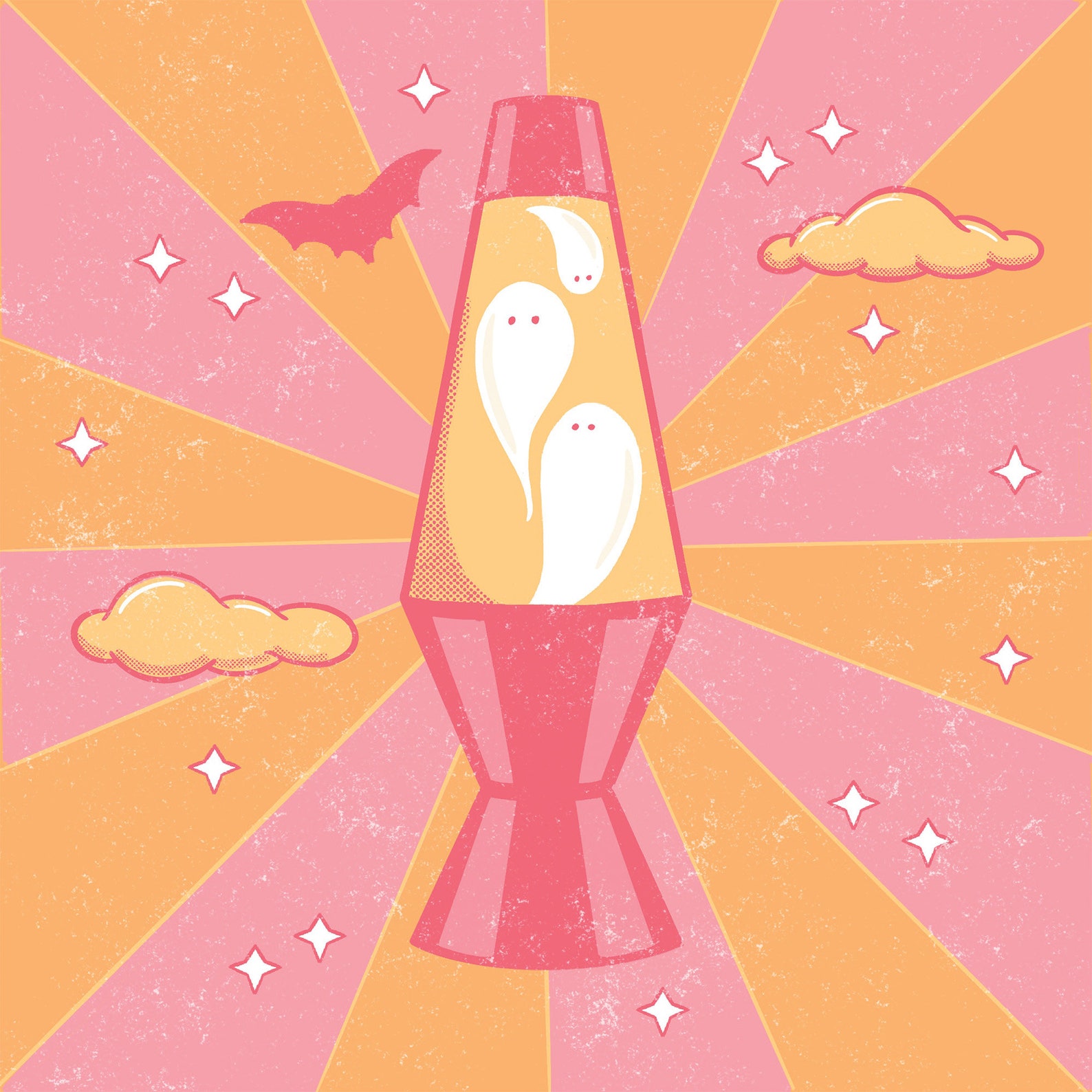 Groovy Ghosts in Lava Lamp Art Print unframed - Etsy