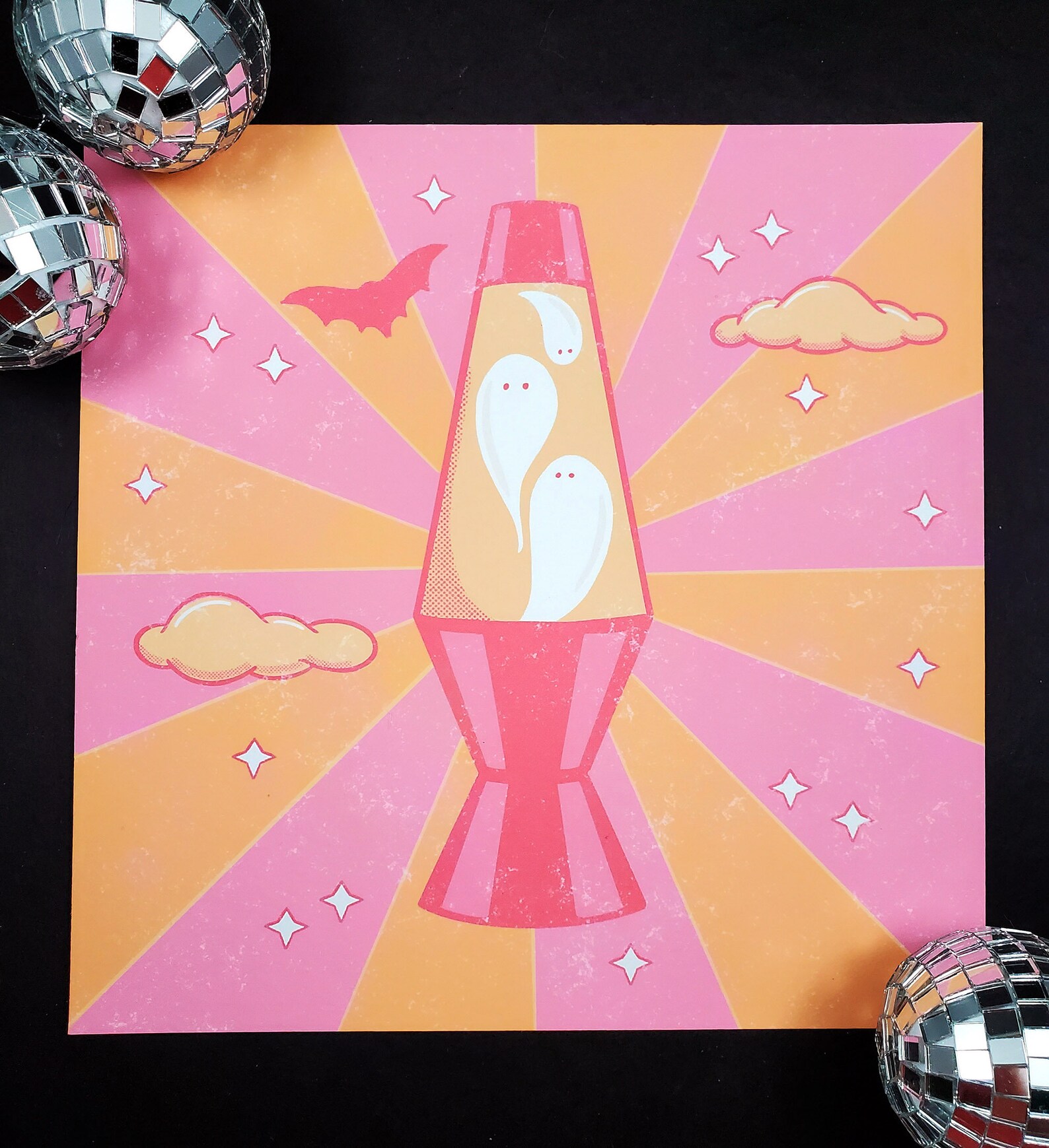 Groovy Ghosts in Lava Lamp Art Print unframed - Etsy