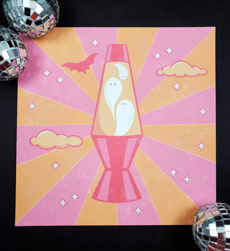 Groovy Ghosts in Lava Lamp Art Print unframed - Etsy