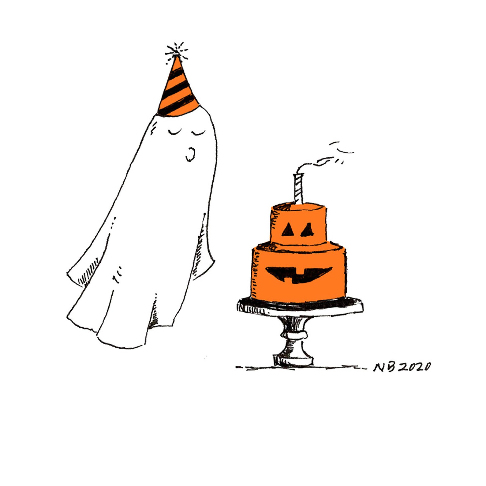Ghost / Halloween / October Birthday Card - Etsy
