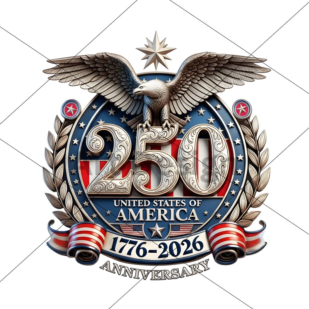 USA 250th Anniversary PNG, 1776-2026, America 250 Emblem ...