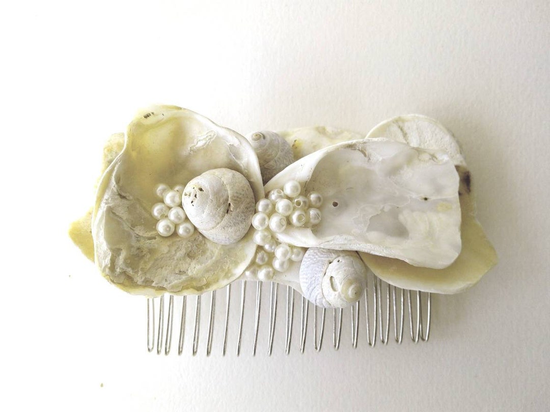 Mermaid Hair Comb With Oyster Shells & Pearl Beads Sea Nymph Coastal ...