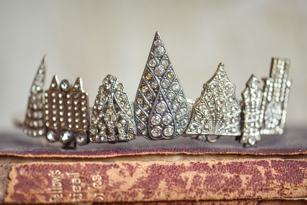 New York Skyline Diamante Tiara Made With Vintage Dress Clips Unique ...