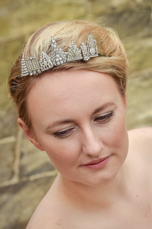 New York Skyline Diamante Tiara Made With Vintage Dress Clips Unique ...