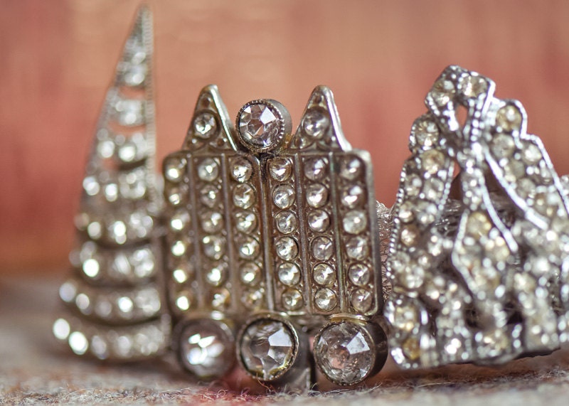 New York Skyline Diamante Tiara Made With Vintage Dress Clips Unique ...