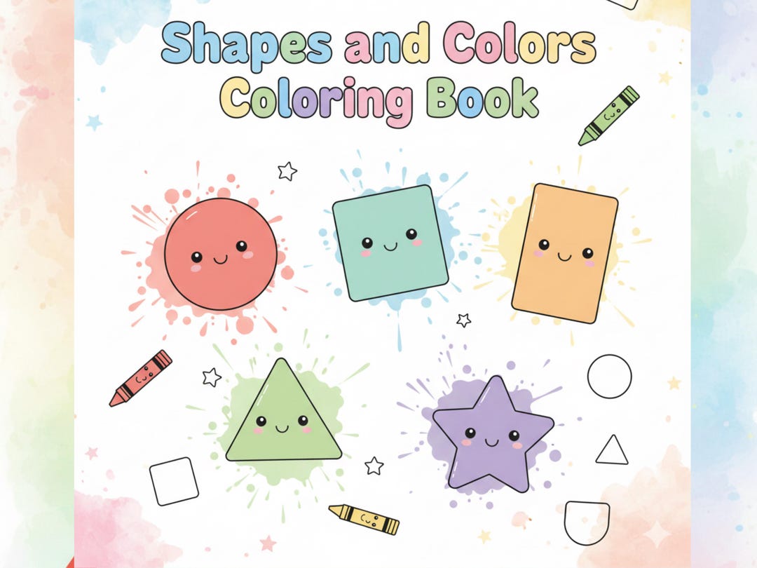 Shapes and Colors Coloring Book for Kids | Toddler Learning Printable ...