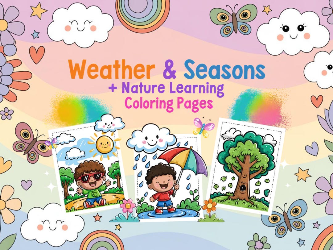 Buy Weather & Nature Coloring Book – Fun Learning Pages (PDF Printable ...