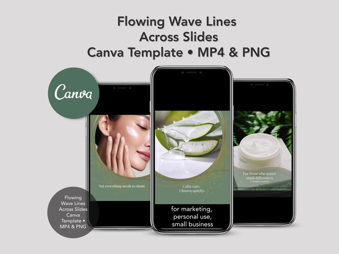 Animated Wave Canva Template, Flowing Lines Across Slides, Instagram ...
