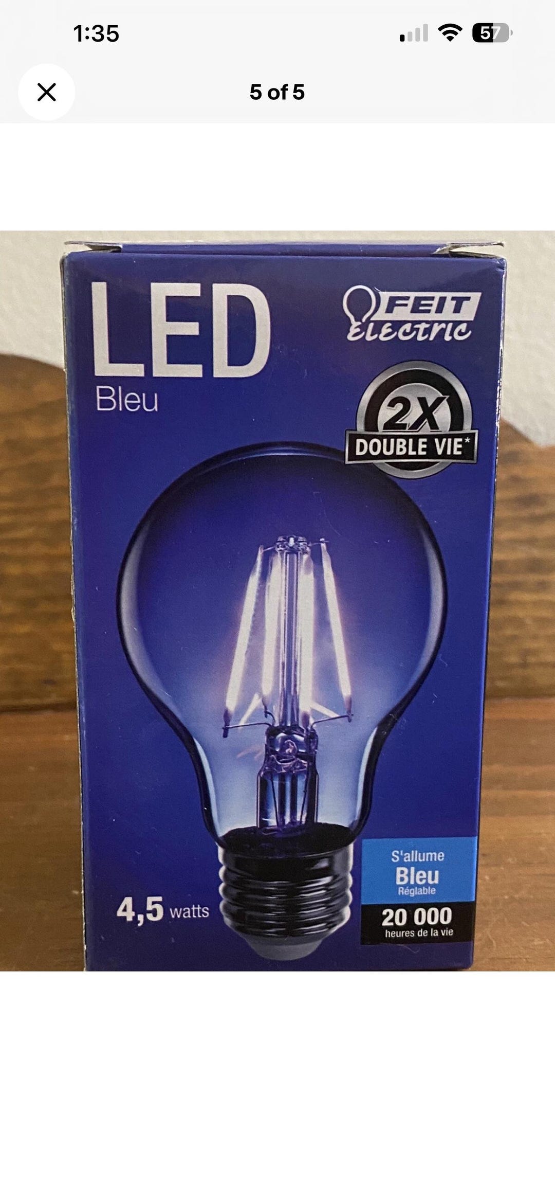 Dimmable Clear Blue LED Light Bulb - Feit Electric, 4.5W - Etsy
