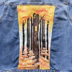Ice Age Trail Jean Jacket - Hand Painted - Etsy