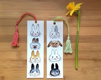 Bunny Rabbit Bookmark to Color Easter Basket Stuffer for - Etsy