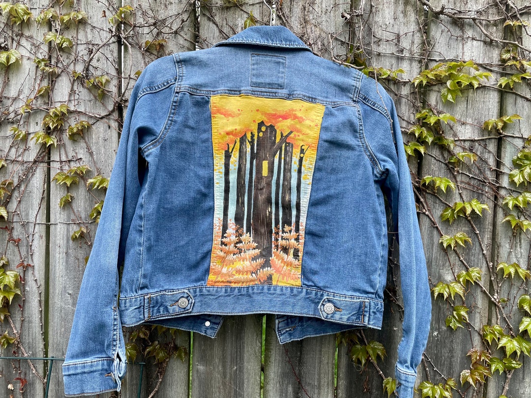 Ice Age Trail Jean Jacket - Hand Painted - Etsy