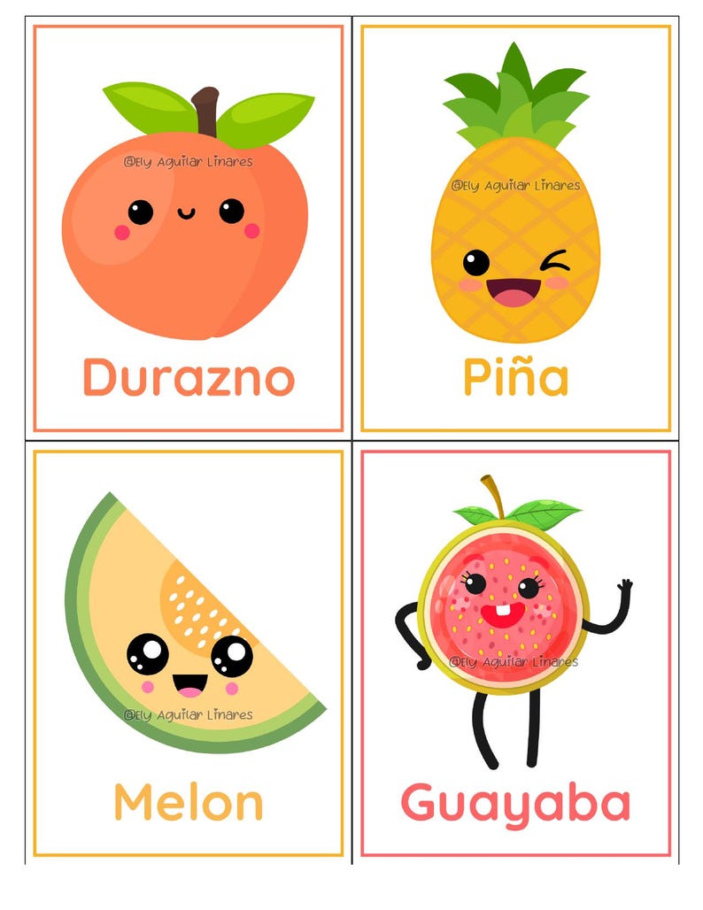 Printable Fruit and Vegetable Flashcards | Digital Educational Material ...