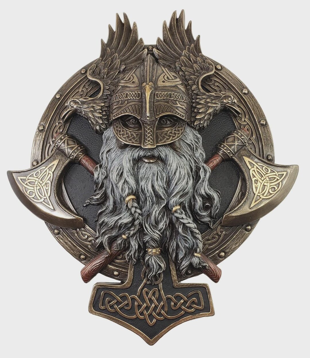 10" Viking Norse Mythology Valhalla Berserker Wall Plaque Statue Bronze ...