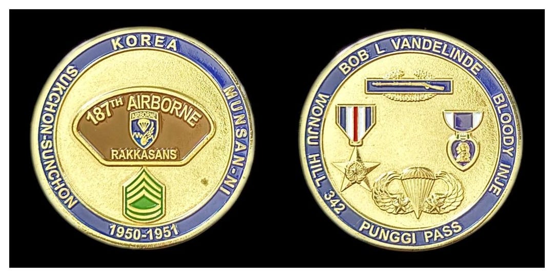 187th Airborne Rakkasans Korea 1950-1951 Bob Vandelinde Challenge Coin ...