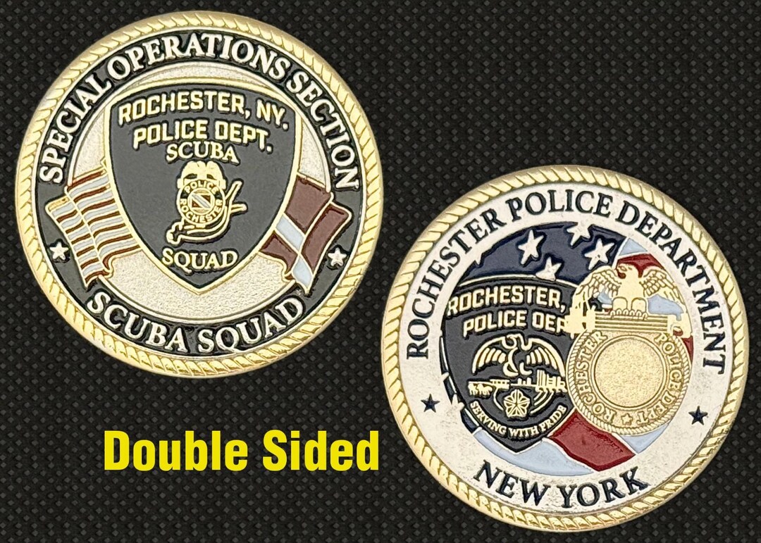 Rochester NY Police Scuba Squad Challenge Coin - 4K - Etsy