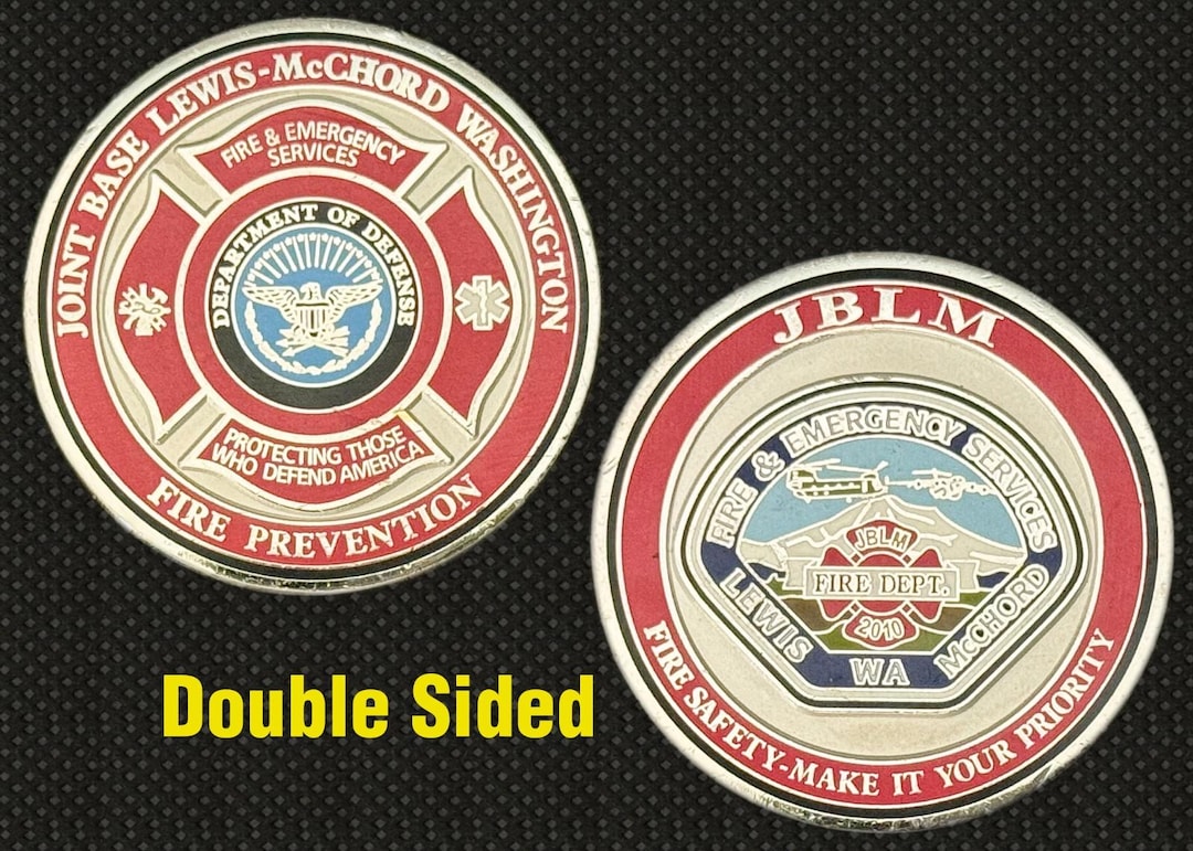 JBLM Fire & Emergency Services Fire Prevention Challenge Coin - 4K - Etsy