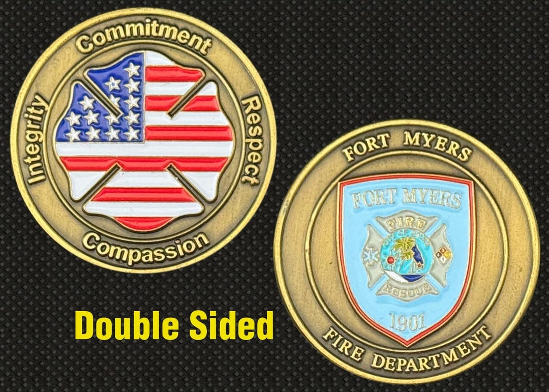 Fort Myers Fire Department 1901 Core Values Fire Rescue Challenge Coin ...