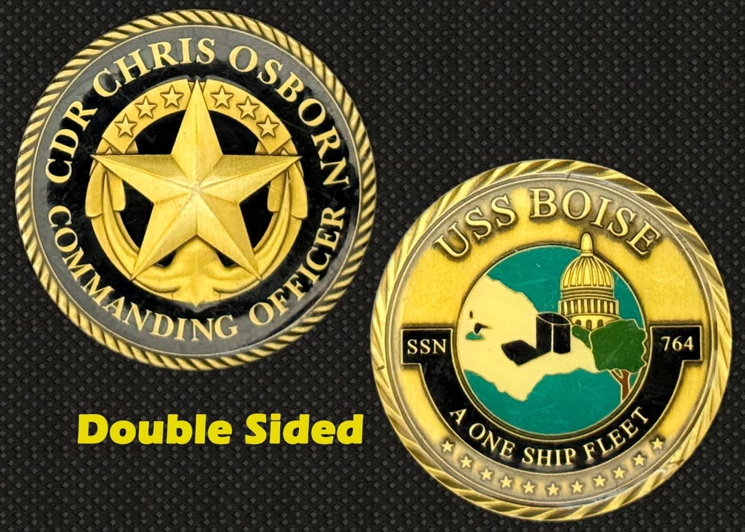 USS Boise SSN 764 CDR Chris Osborn Commanding Officer Challenge Coin ...