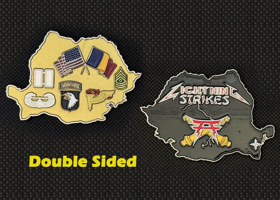 Romania US Military "lightning Strikes" Airborne Challenge Coin - 4M - Etsy