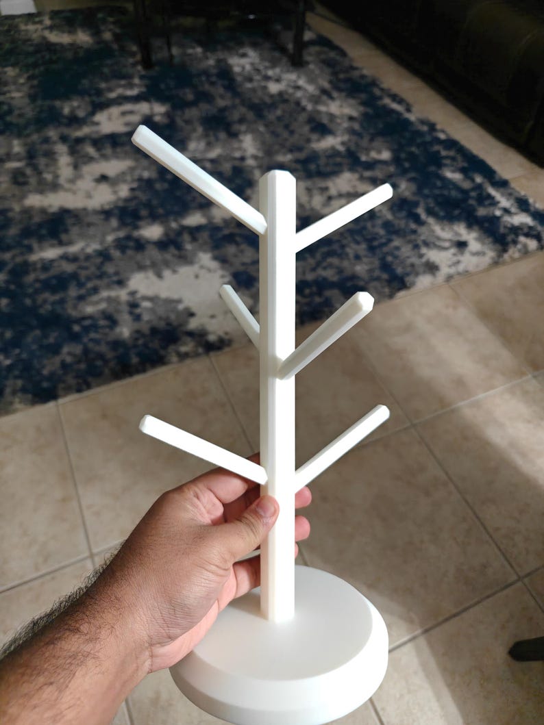 Modern Minimalist Mug Tree | Countertop Coffee Cup Holder (holds 6 Mugs ...