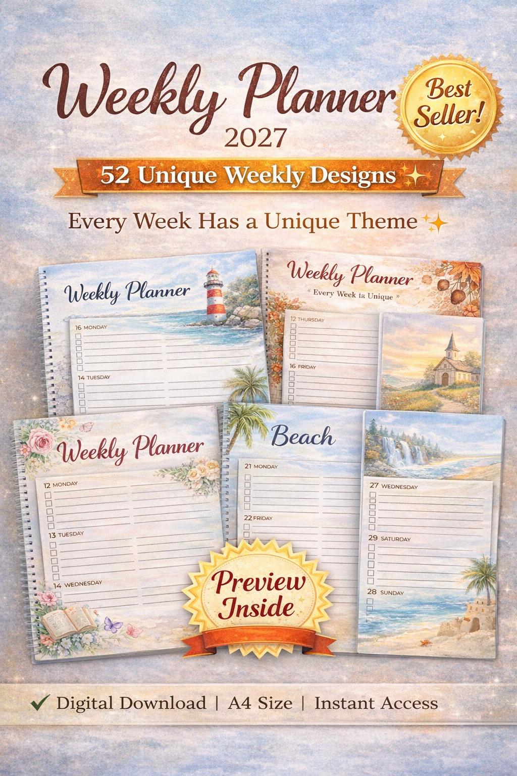 2027 Christian Planner Printable | Weekly & Monthly Faith Planner ...