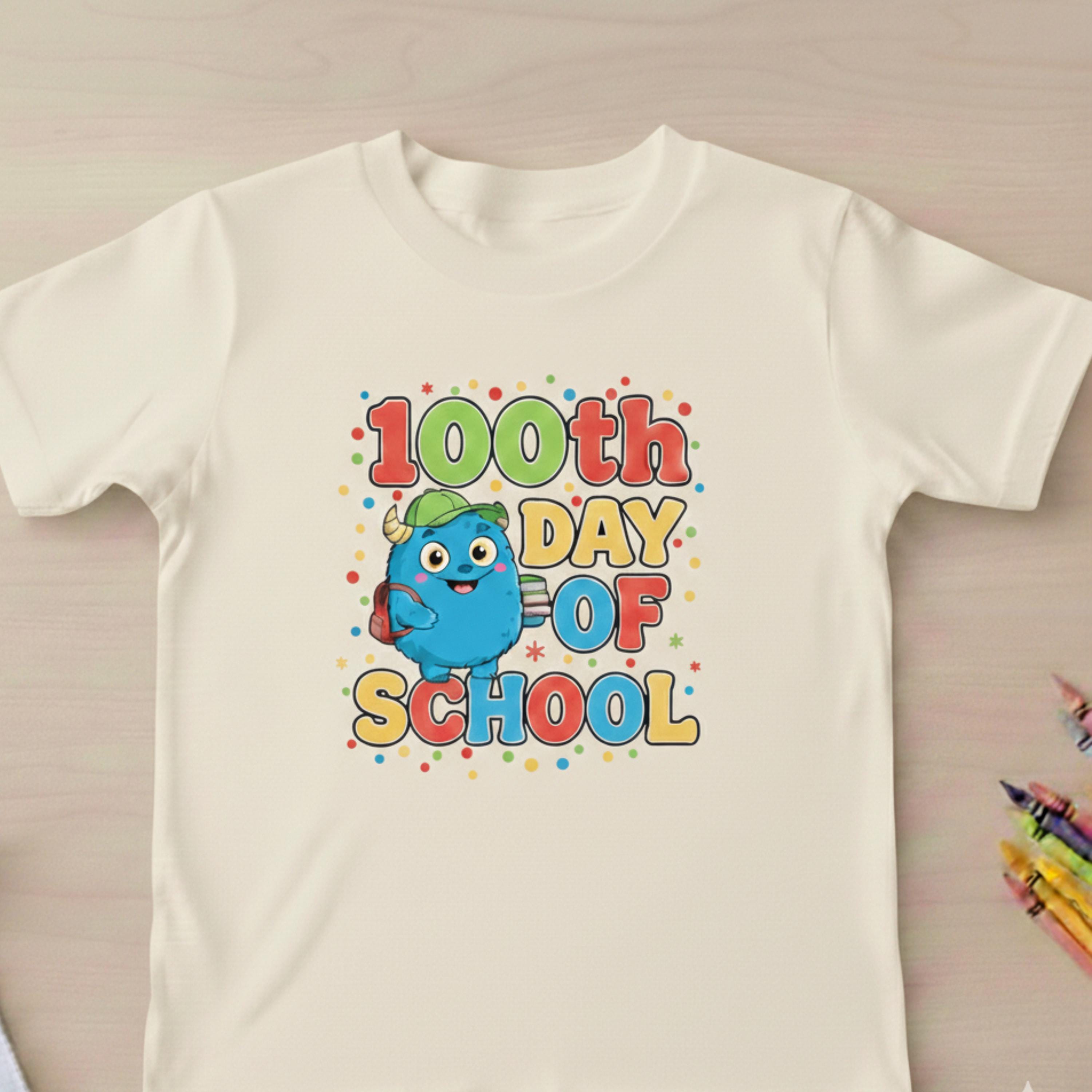 100 Days of School Monster PNG, Teacher Shirt Design (digital Download ...