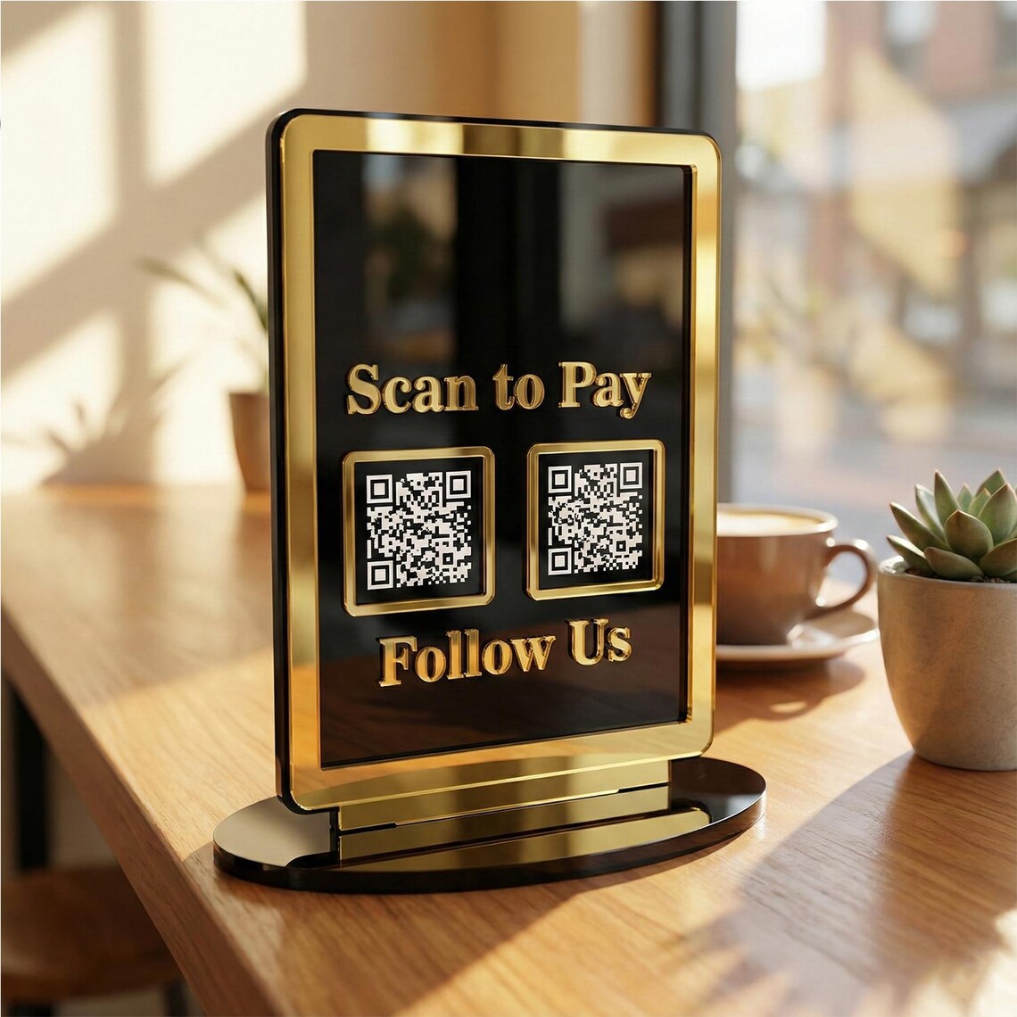 Scan to Pay Sign SVG | Dual QR Code Display Stand | DIY Social Media ...