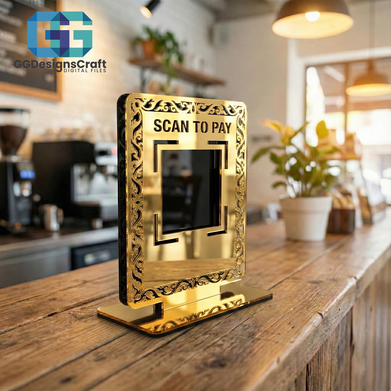 Scan to Pay Sign SVG | QR Code Display Stand | DIY Social Media Sign ...
