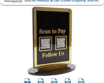 Scan to Pay Sign SVG | QR Code Display Stand | DIY Social Media Sign ...