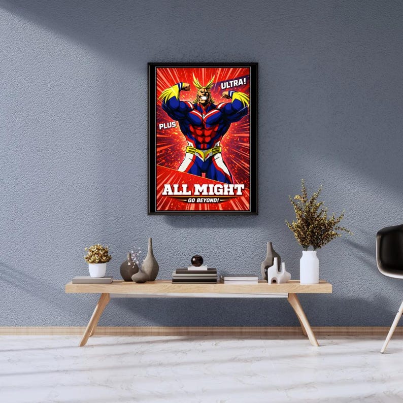 All Might Poster | My Hero Academia Wall Art | Minimalist Anime Print ...