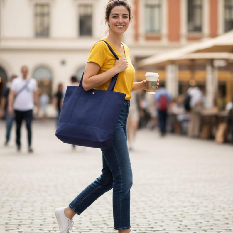 Vintage Tote Bag Sewing Pattern Beginner DIY Handbag With Size Chart ...