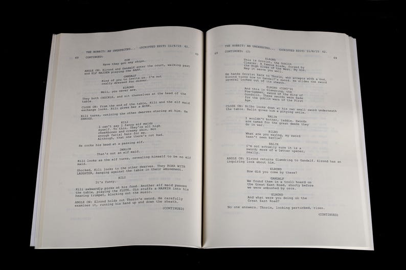 The Hobbit: an Unexpected Journey Script Book – Soft Cover Screenplay ...