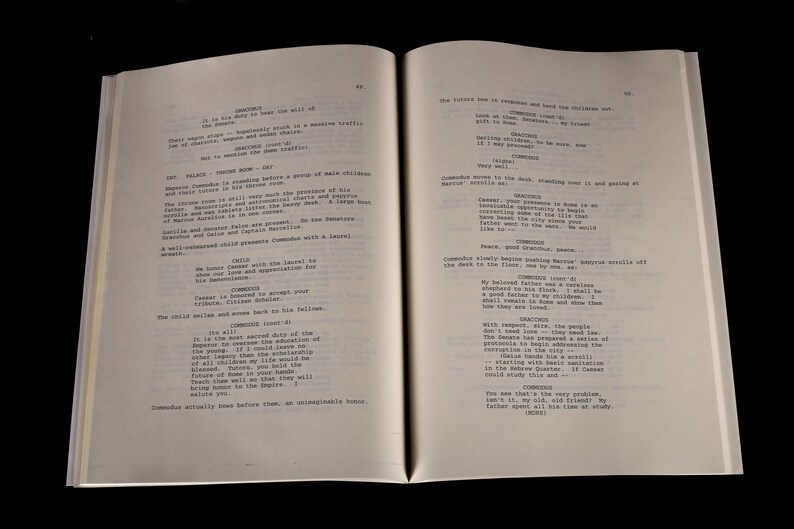 Gladiator Movie Screenplay – Soft Cover Script Book – Roman Era Epic ...