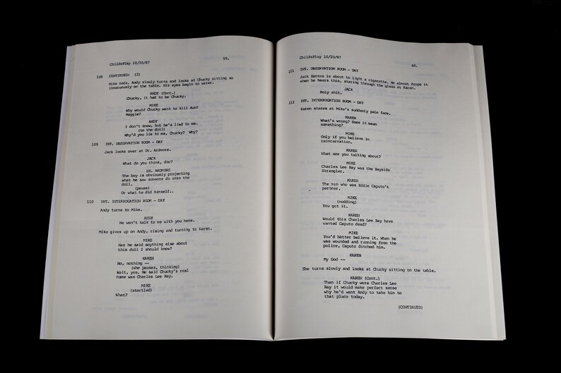 Child’s Play Script Book – Soft Cover Screenplay – Classic Slasher ...
