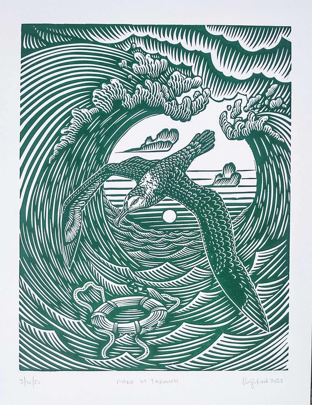 Make It Through Linocut Blockprint - Etsy