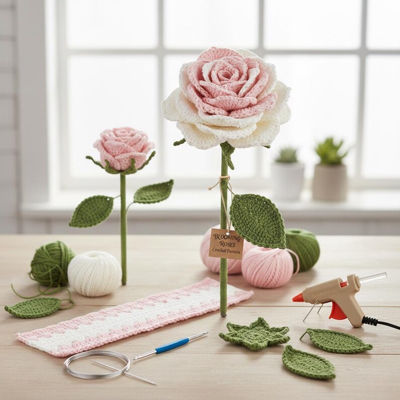 Realistic Crochet Rose Pattern | Layered Petals, Valentine's Day Gift ...
