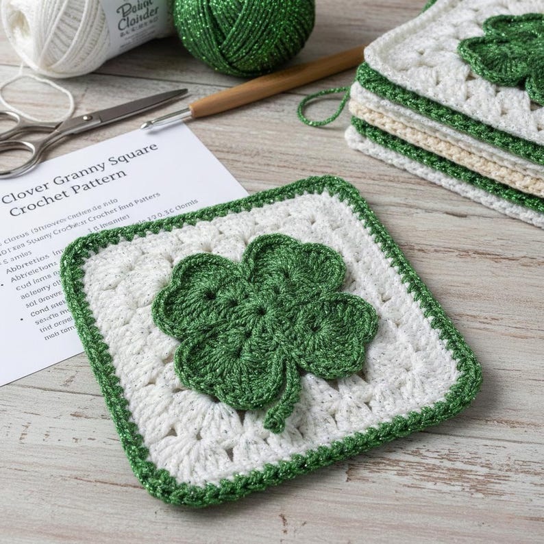 3D Clover Granny Square Crochet Pattern – Easy Step-by-step for ...